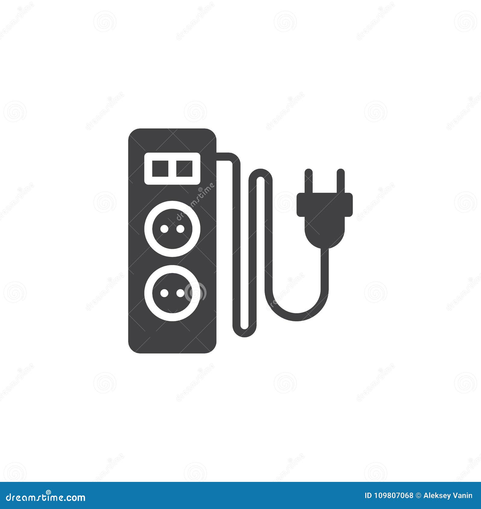 Electric Extension Cord with Two Slots Icon Vector Stock Vector ...
