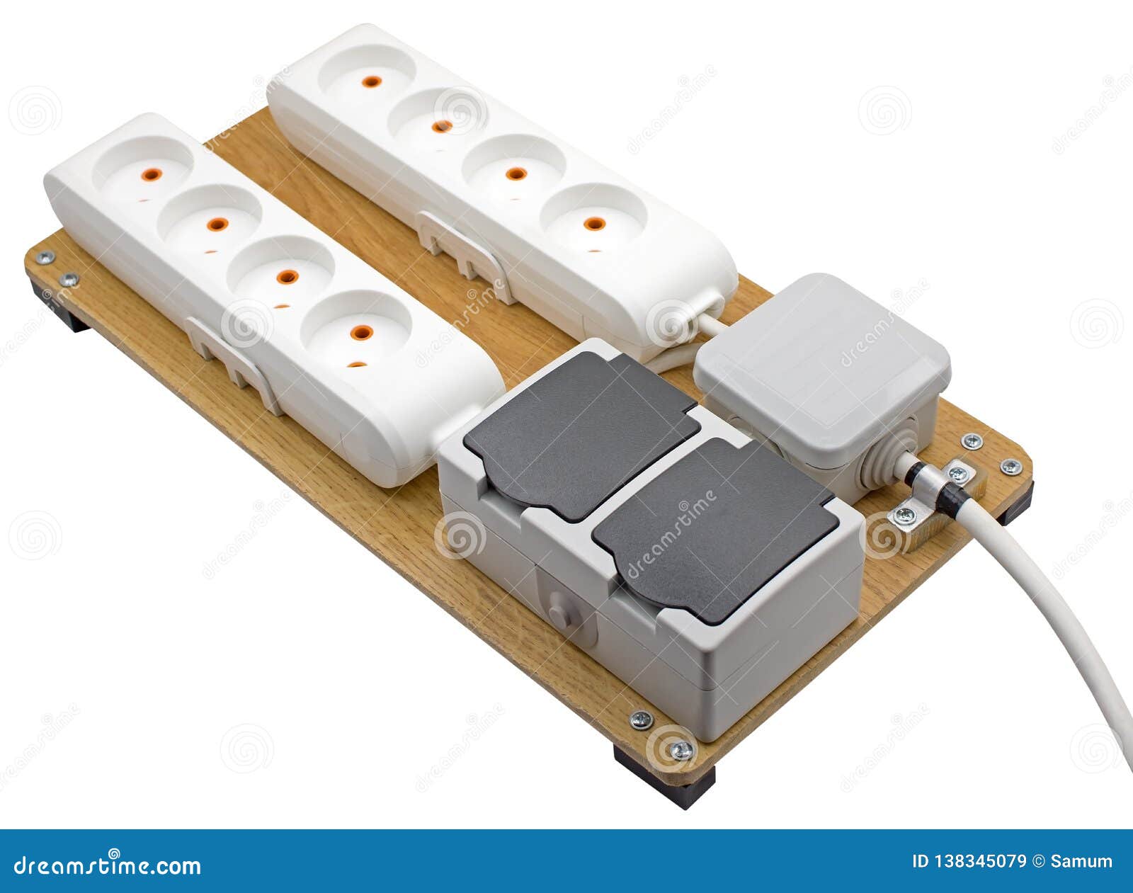 Electric Extension Isolated on White Stock Image - Image of cable ...