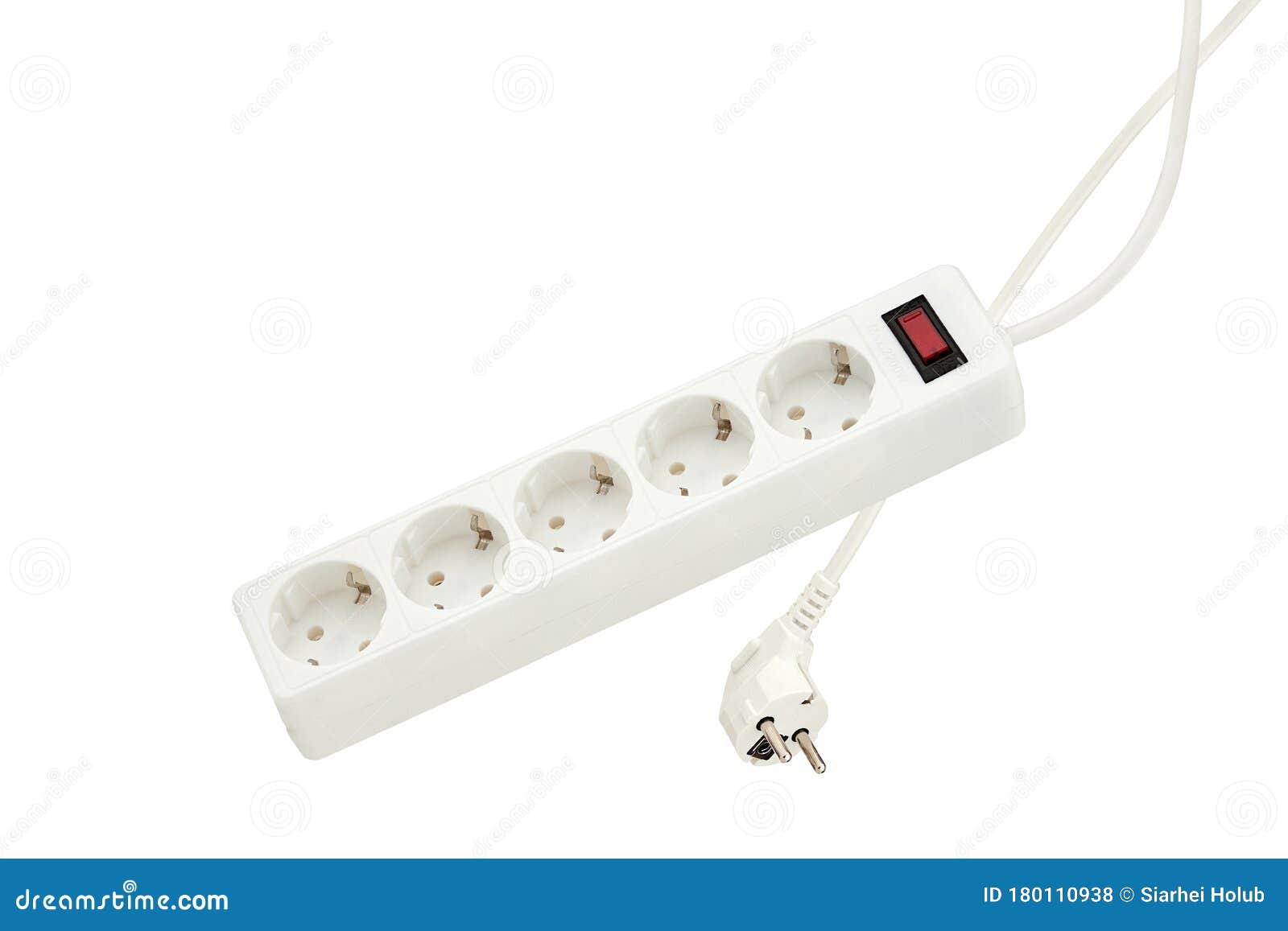 Electric Extension Strip Isolated On White Background. White Power ...
