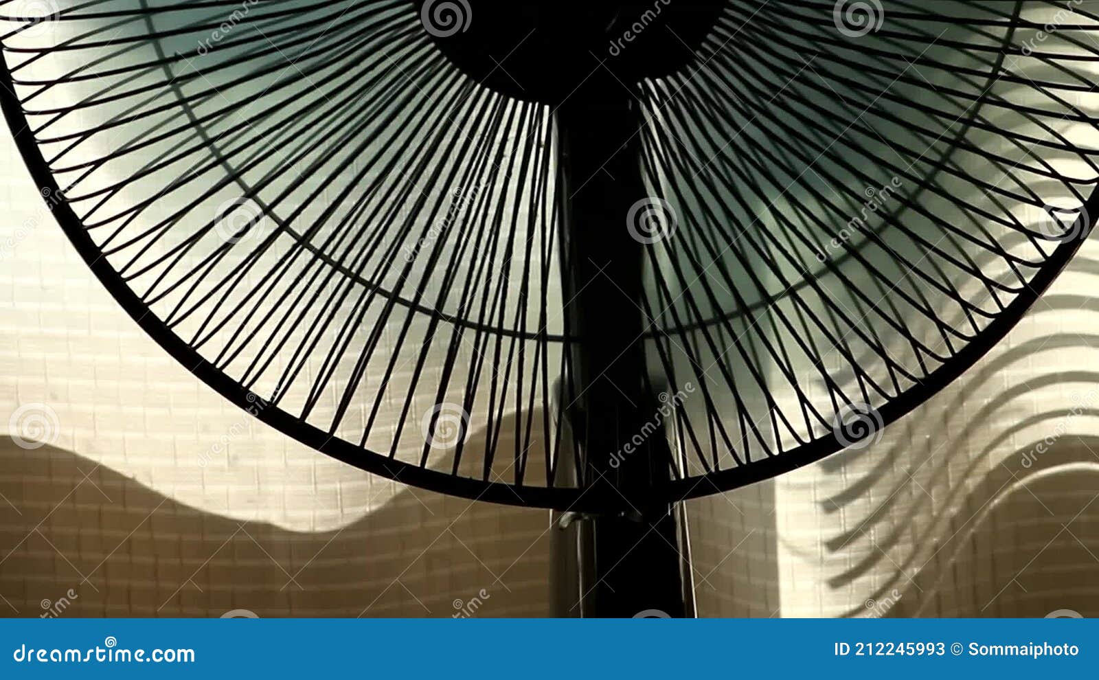 Electric Fan with Light and Shadow on the Curtain Stock Video - Video ...