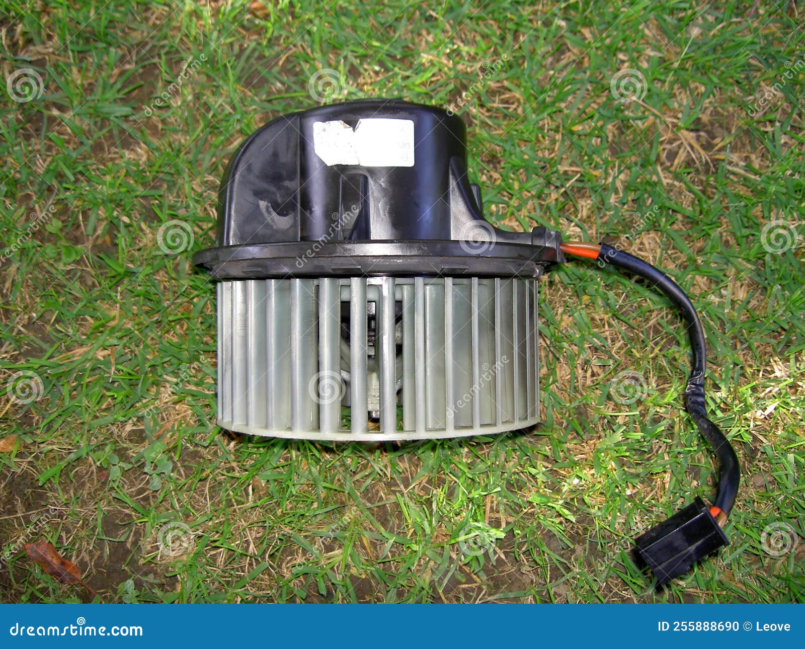 Electric Fan Removed from Car, Placed on Grass, View Side Stock Photo ...