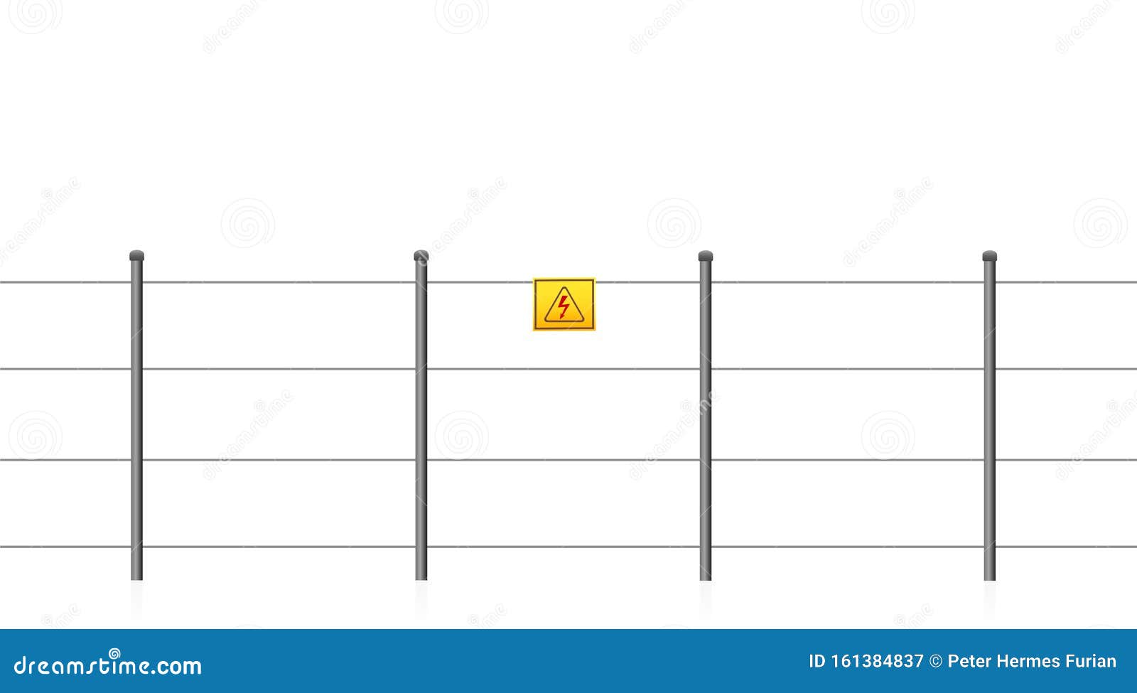 Electric Fence Caution Sign Electrical Shock Stock Vector ...