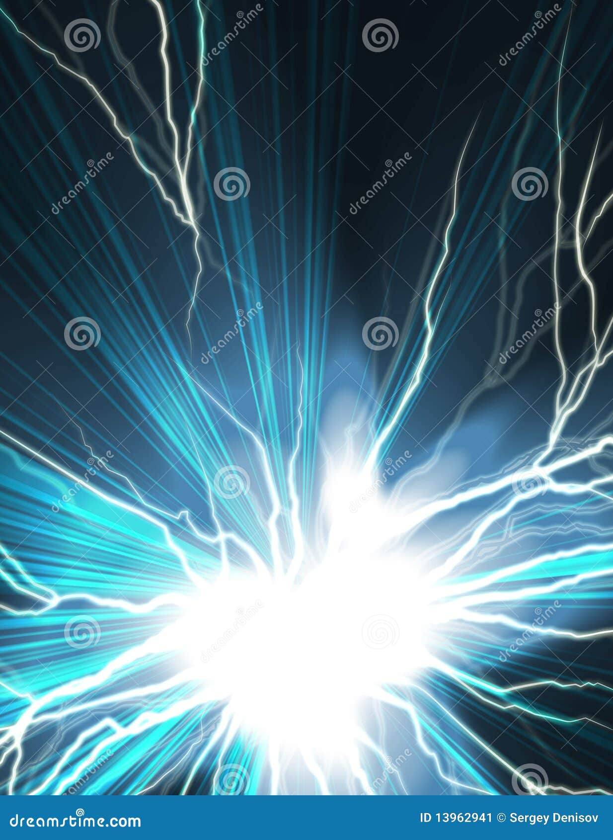 Electric Flash of Lightning on a Dark Stock Illustration - Illustration ...