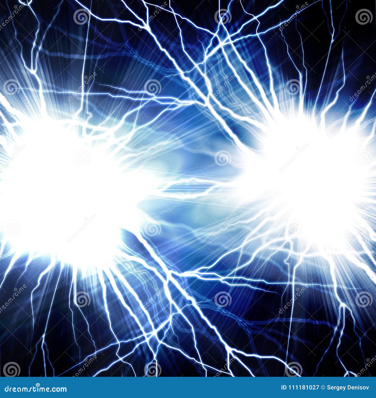 Electric Flash of Lightning on a Dark Stock Illustration - Illustration ...