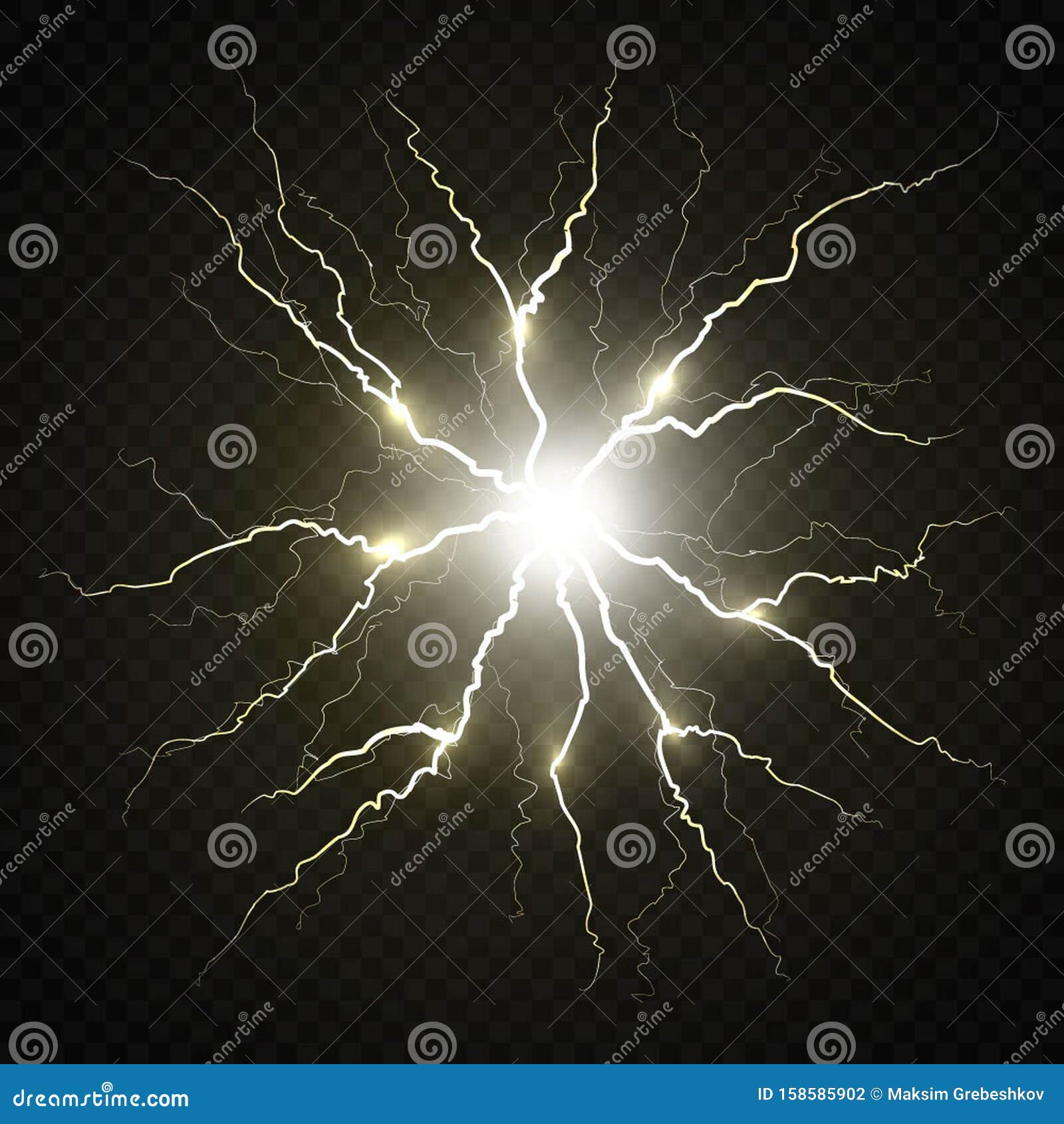 Electric Flash of Lightning Stock Illustration - Illustration of ...