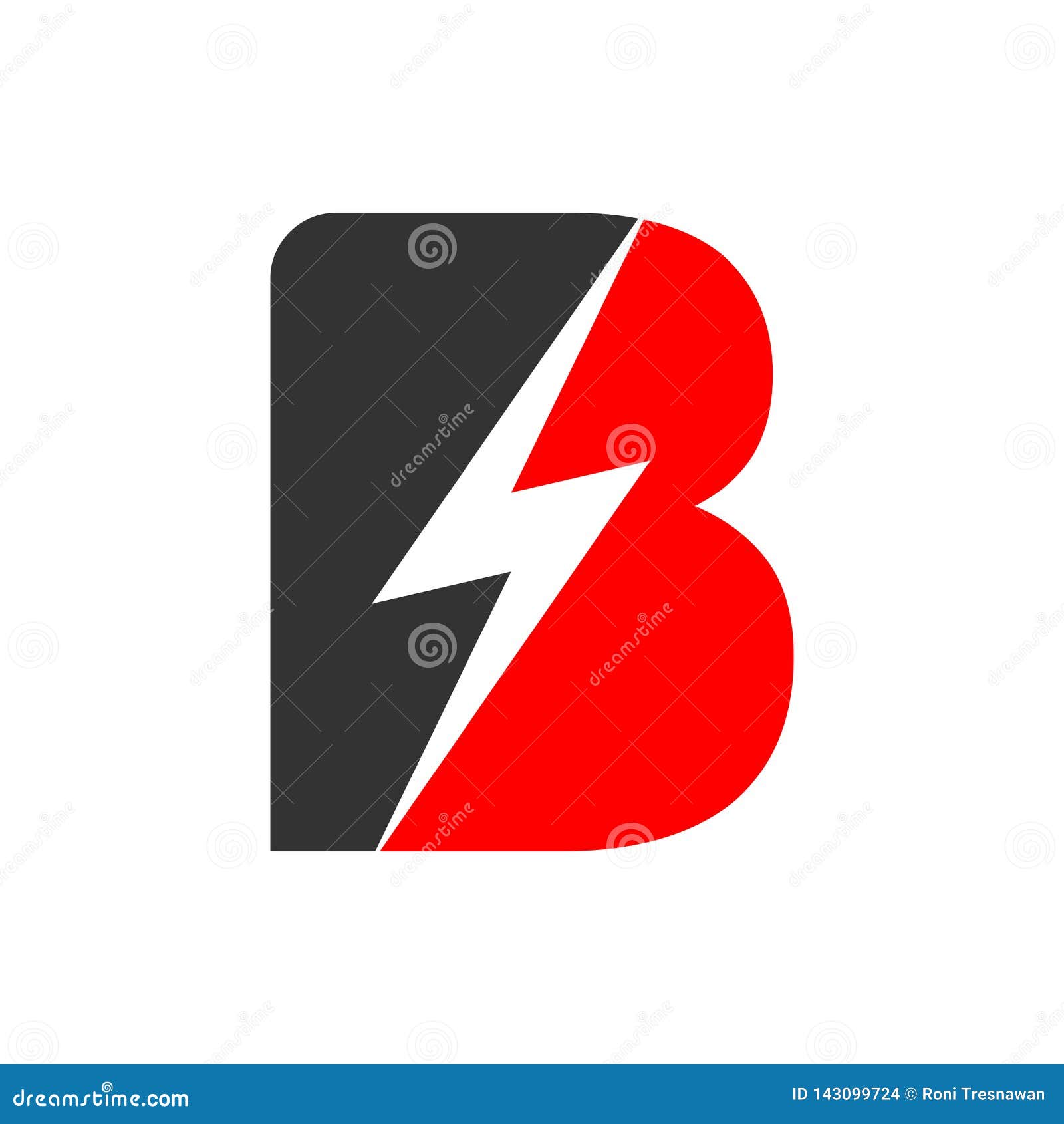 Electric Flash Power Initial B Lettermark Symbol Design Stock Vector ...