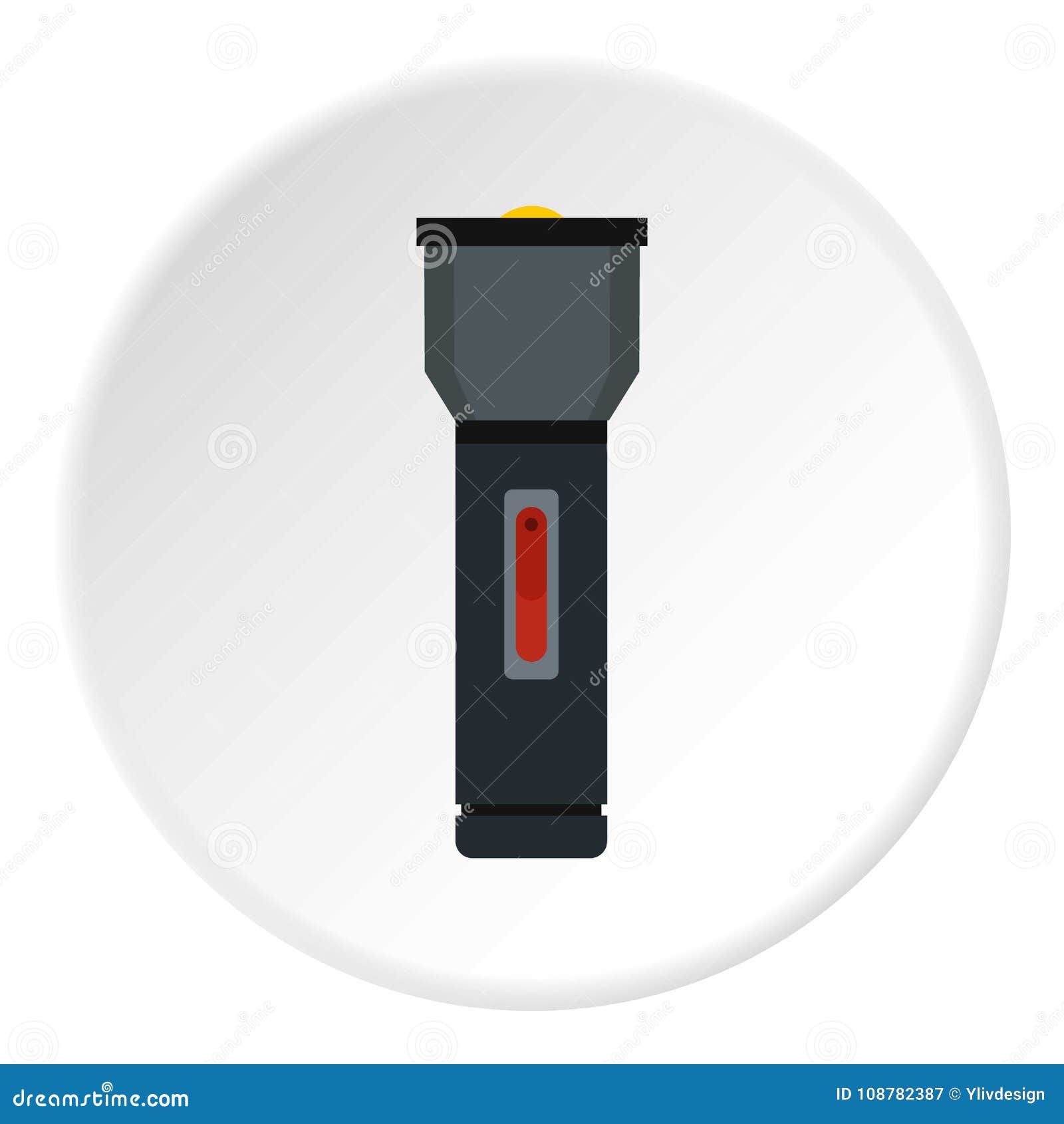 Electric Flashlight Icon Circle Stock Vector - Illustration of ...
