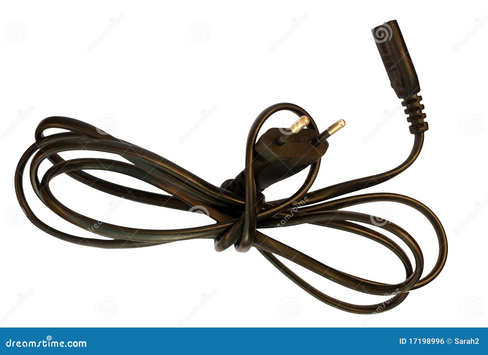 Electric Flex with 2 Pin Europlug, Over White Stock Photo - Image of ...