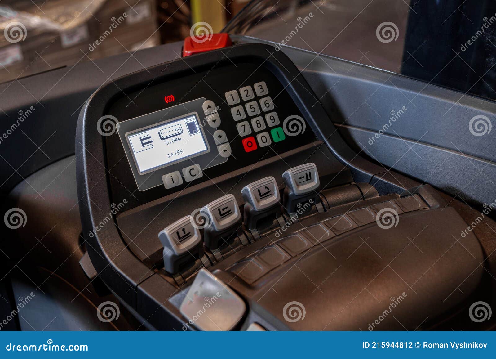 Electric Forklift Buttons and Control Panel Close Up View. Detail Image ...
