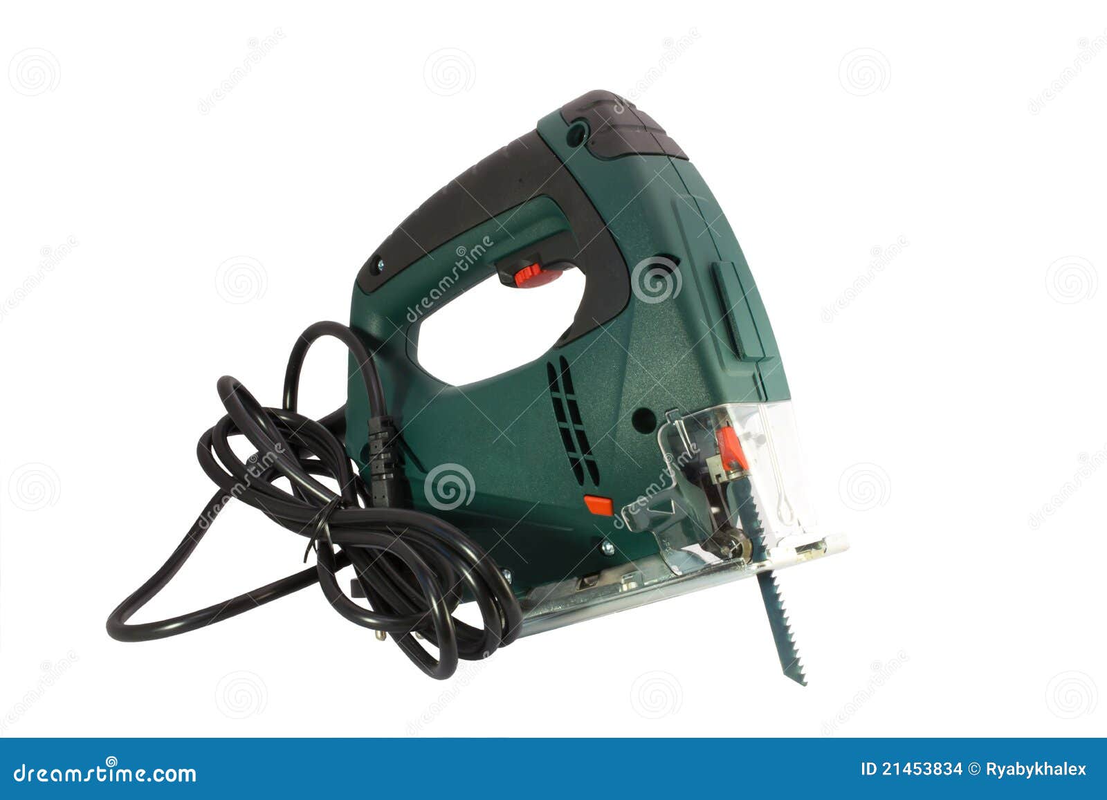 Electric fret saw stock photo. Image of carpentry, green - 21453834