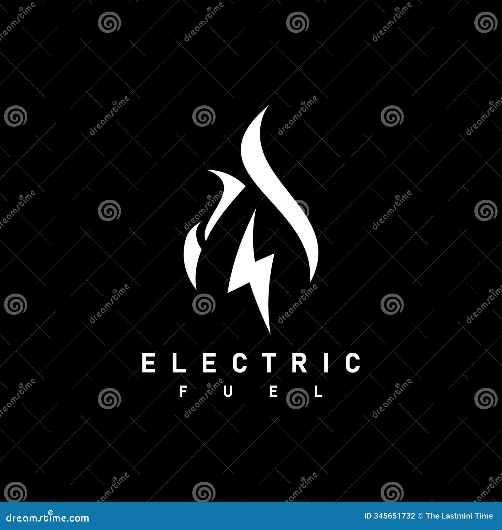 Electric Fuel Logo Icon Black and White Design Vector Stock ...