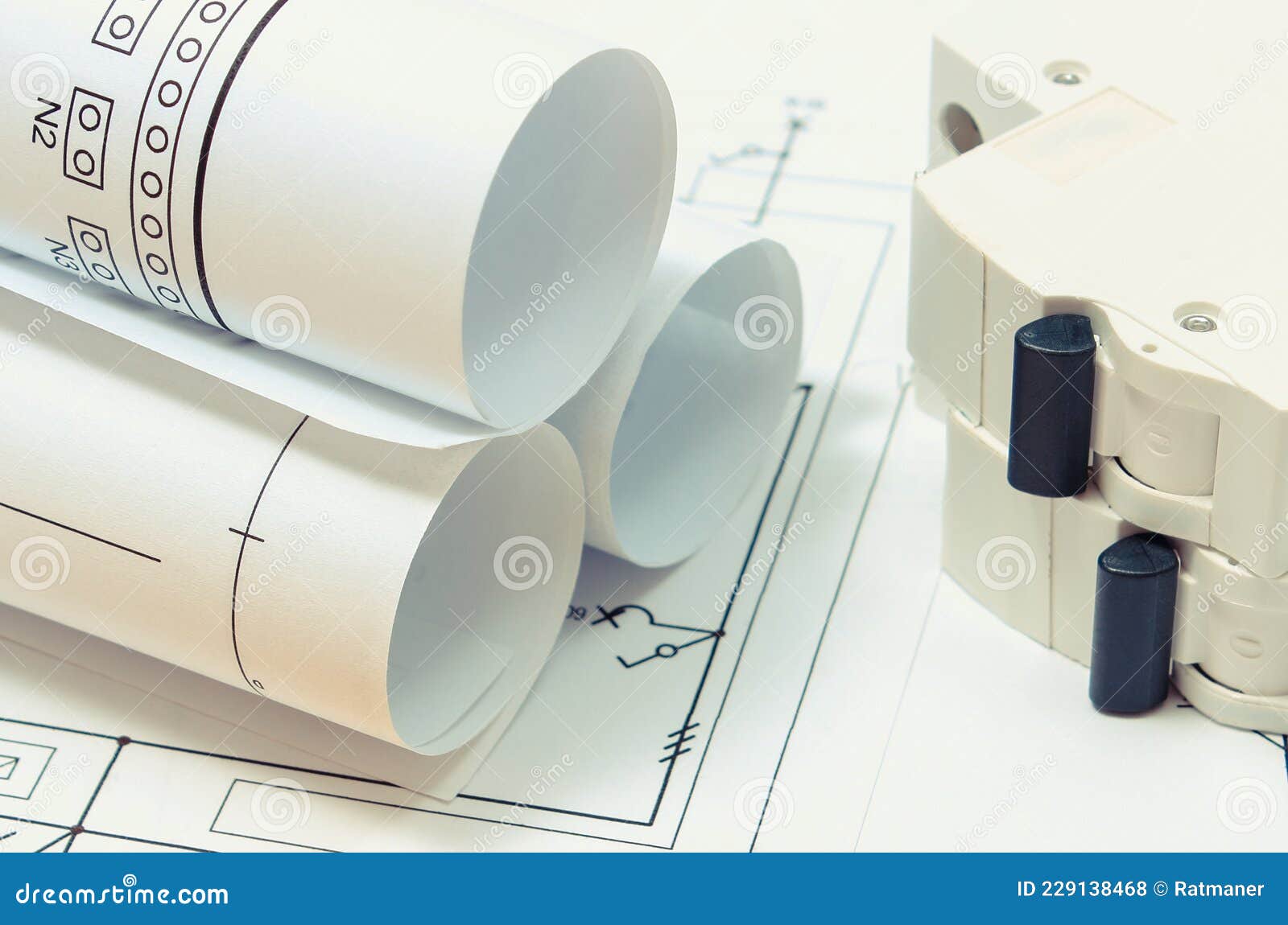 Electric Fuse with Construction Drawing of House. Accessories and Work ...