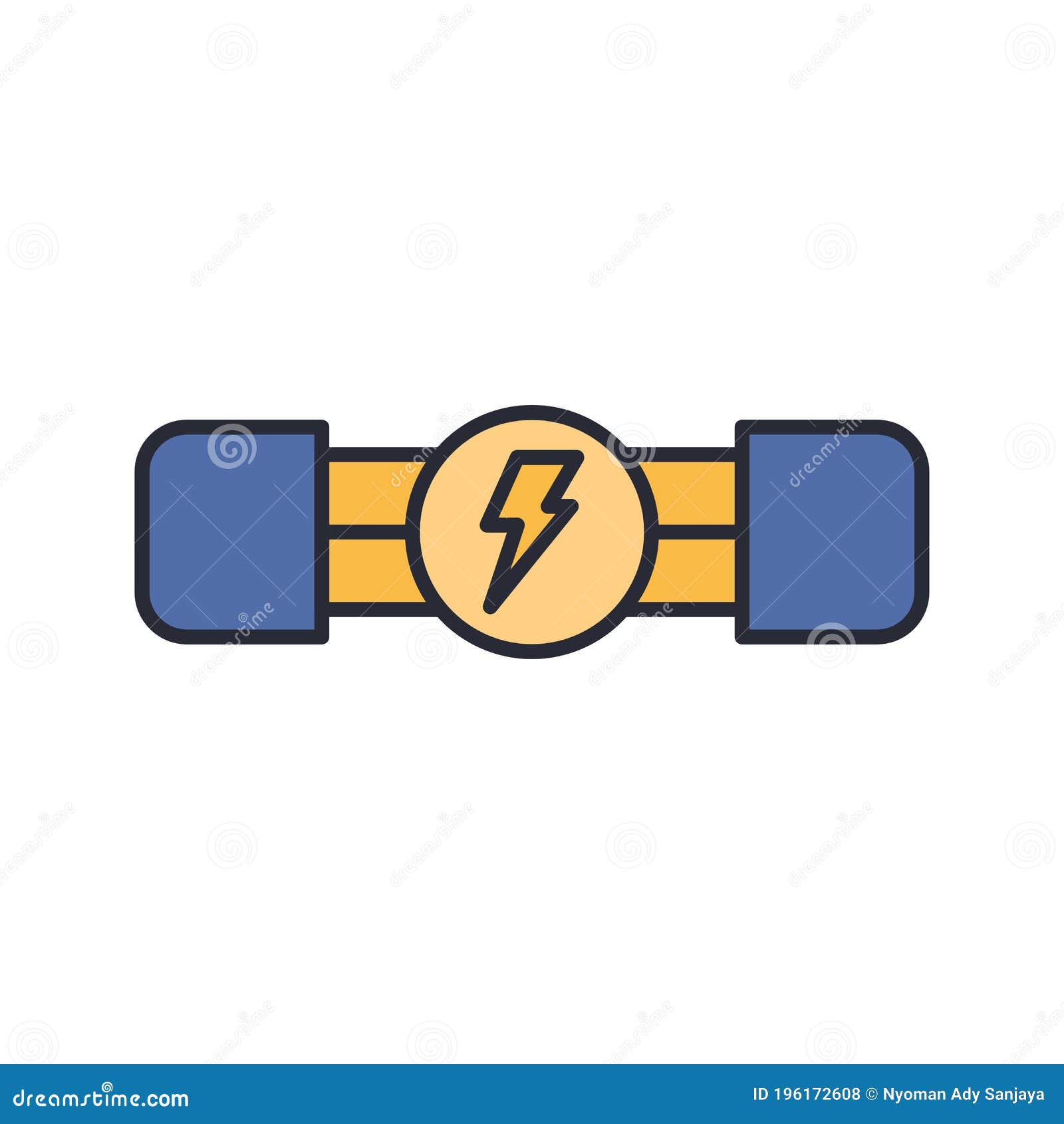 Electric Fuse Vector Icon Symbol Electronic Isolated on White ...