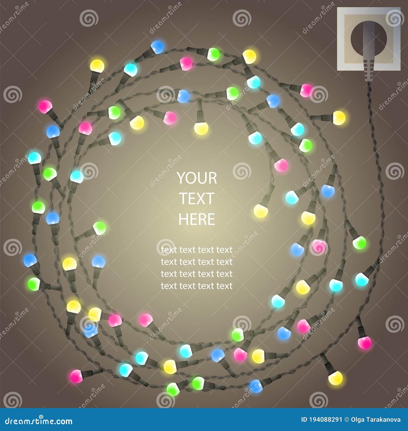 Electric Garland Connected To the Socket Stock Vector - Illustration of ...