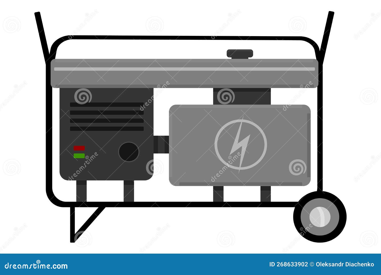 An Electric Generator on Fuel on a White Background Vector Illustration ...