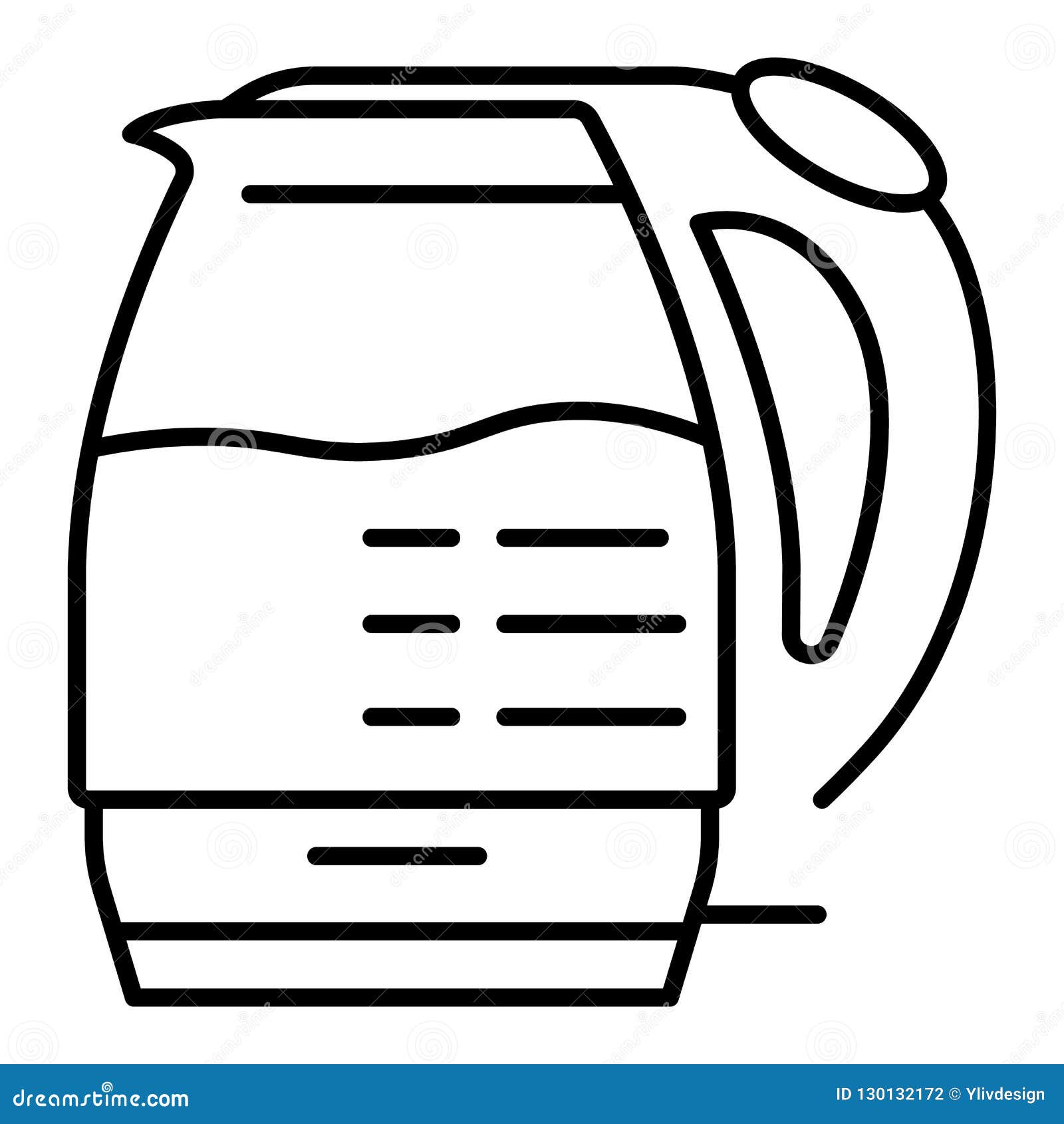 Electric Glass Kettle Icon, Outline Style Stock Vector - Illustration ...