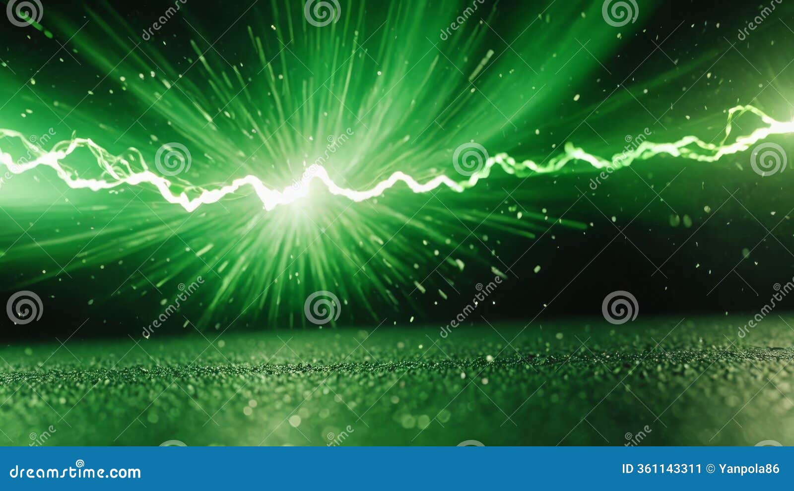Electric Green Energy Beam Radiating with Dynamic Light and Intensity ...