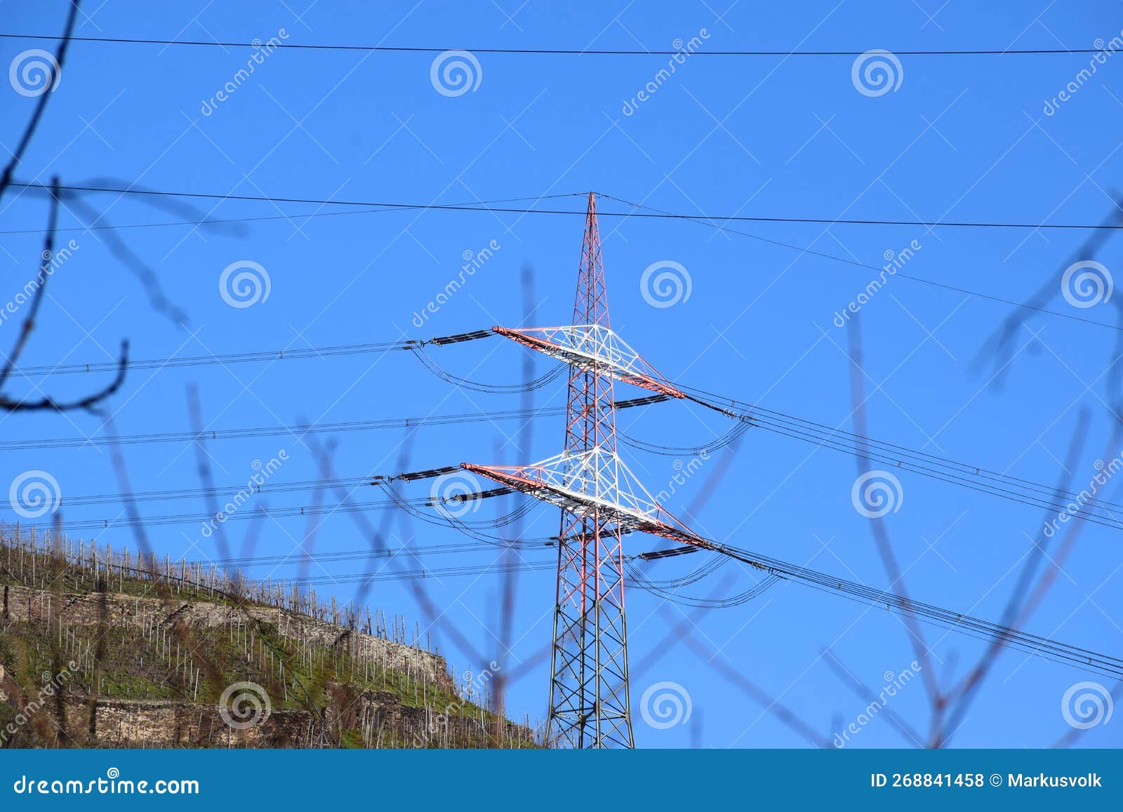 Electric grid pylon stock photo. Image of vehicle, elecric - 268841458