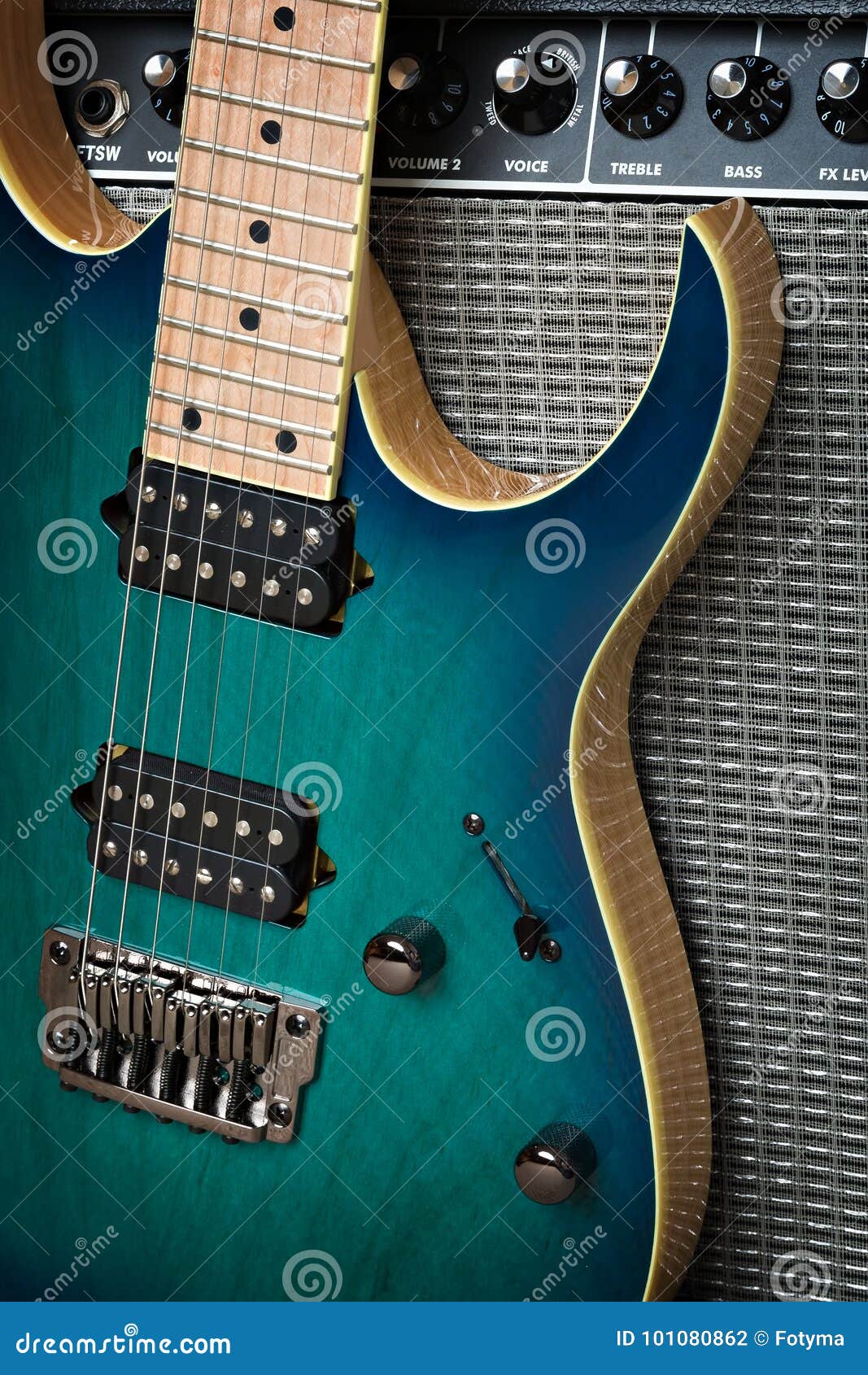 Electric Guitar with Amplifier Stock Photo - Image of sound, audio ...
