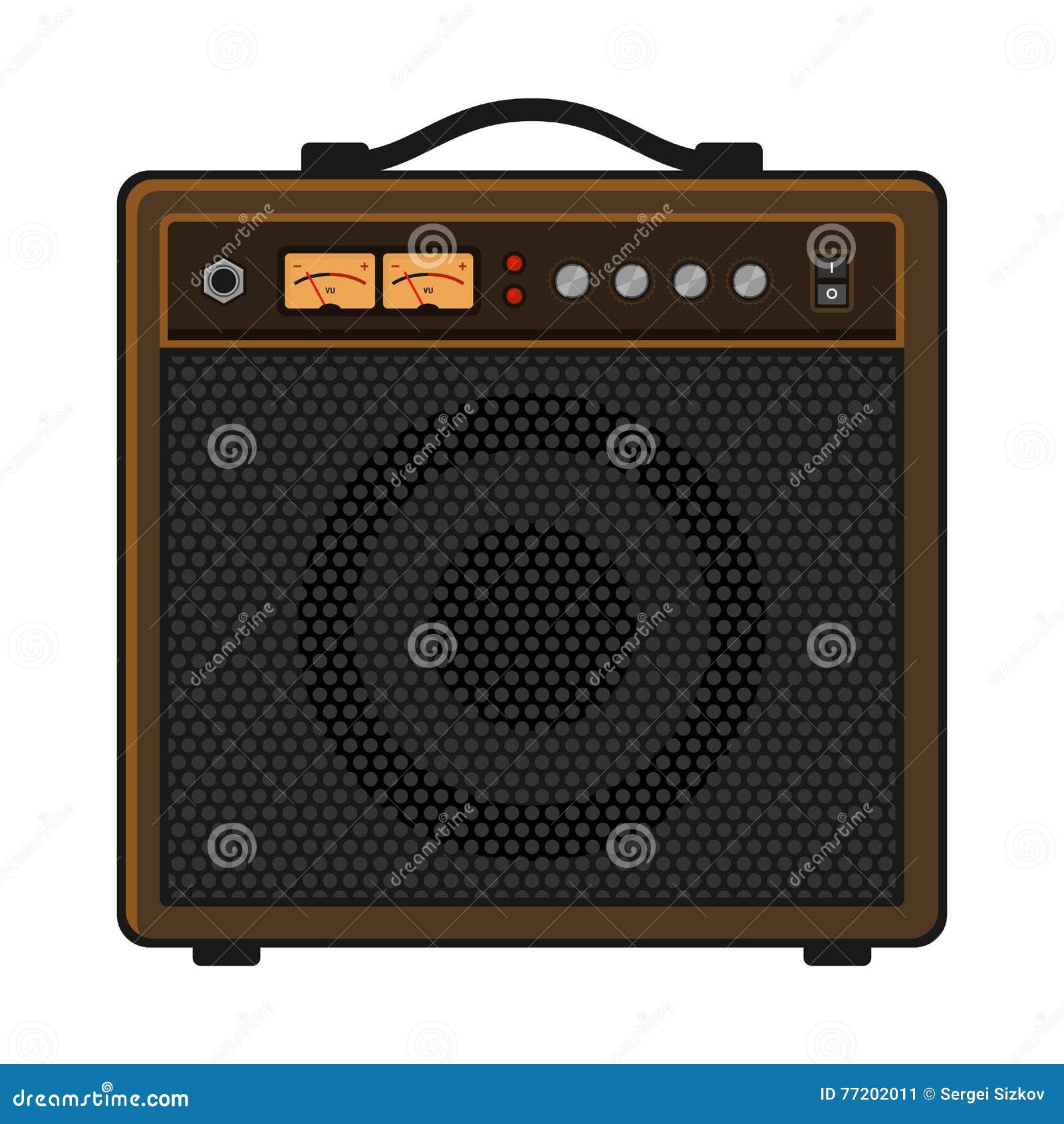 Electric Guitar Amplifier on White Background. Vector Stock Vector ...