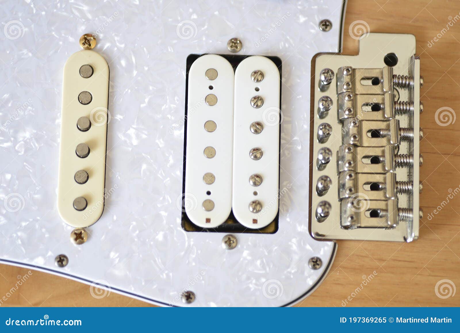 Electric Guitar Bridge and Double Pickup Stock Image - Image of concert ...