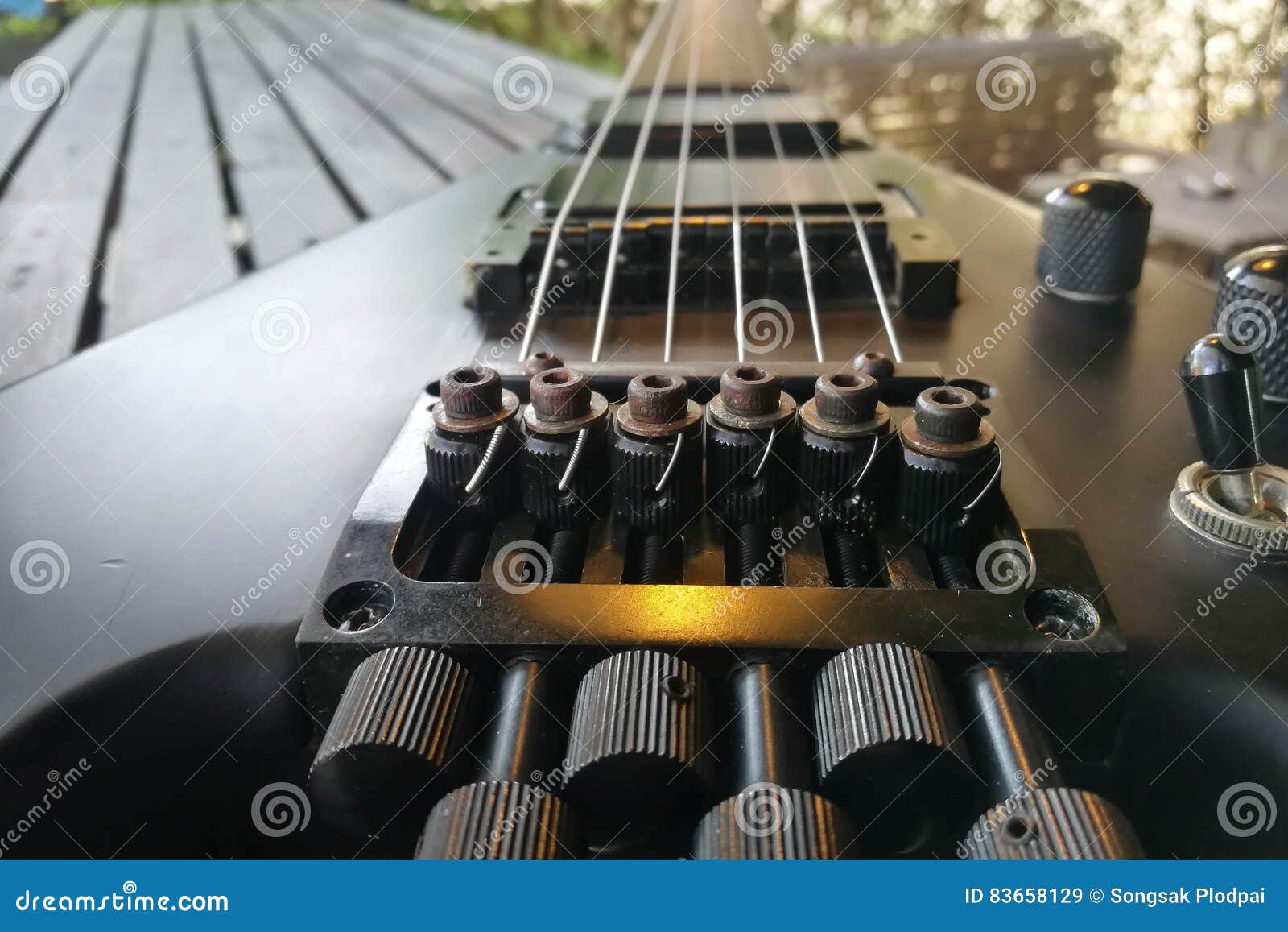 Electric Guitar. Close Up. Back Electric Guitar. Stock Image - Image of ...
