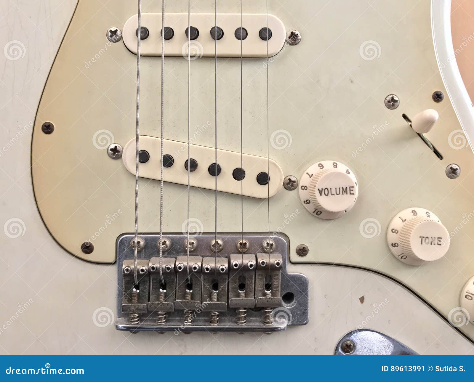 Electric guitar stock image. Image of fret, equipment - 89613991