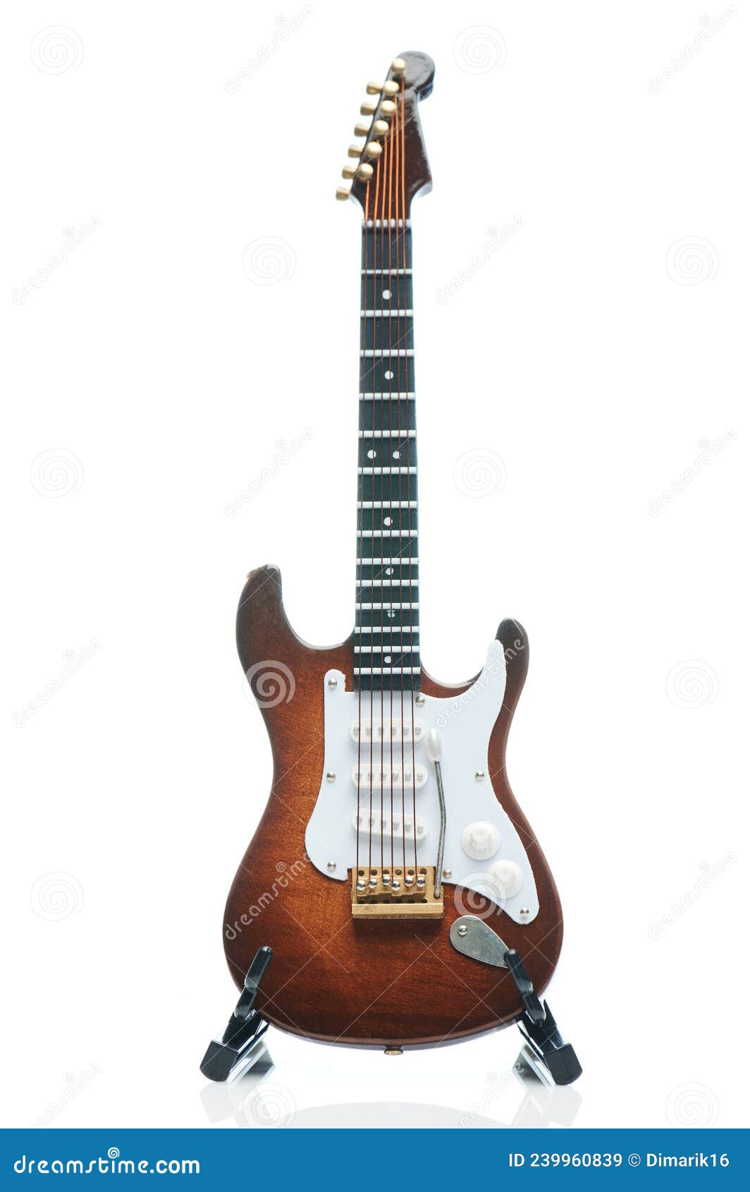 Electric Guitar Front View on Stand Stock Image - Image of shiny ...