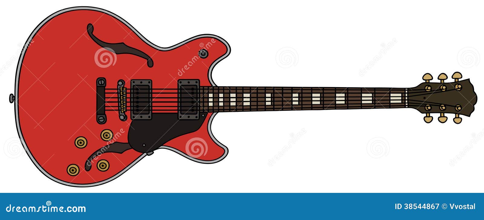 Electric guitar stock vector. Illustration of string - 38544867