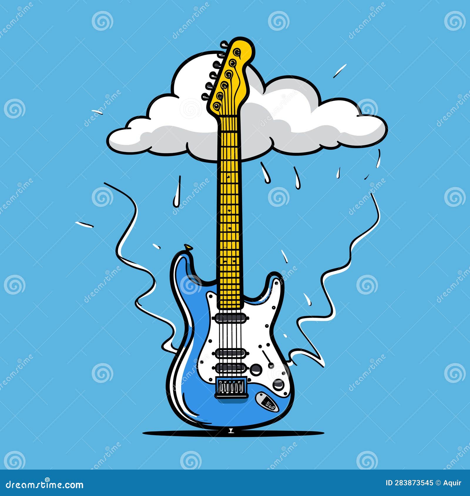 Electric Guitar Hand-drawn Comic Illustration. Electric Guitar. Vector ...