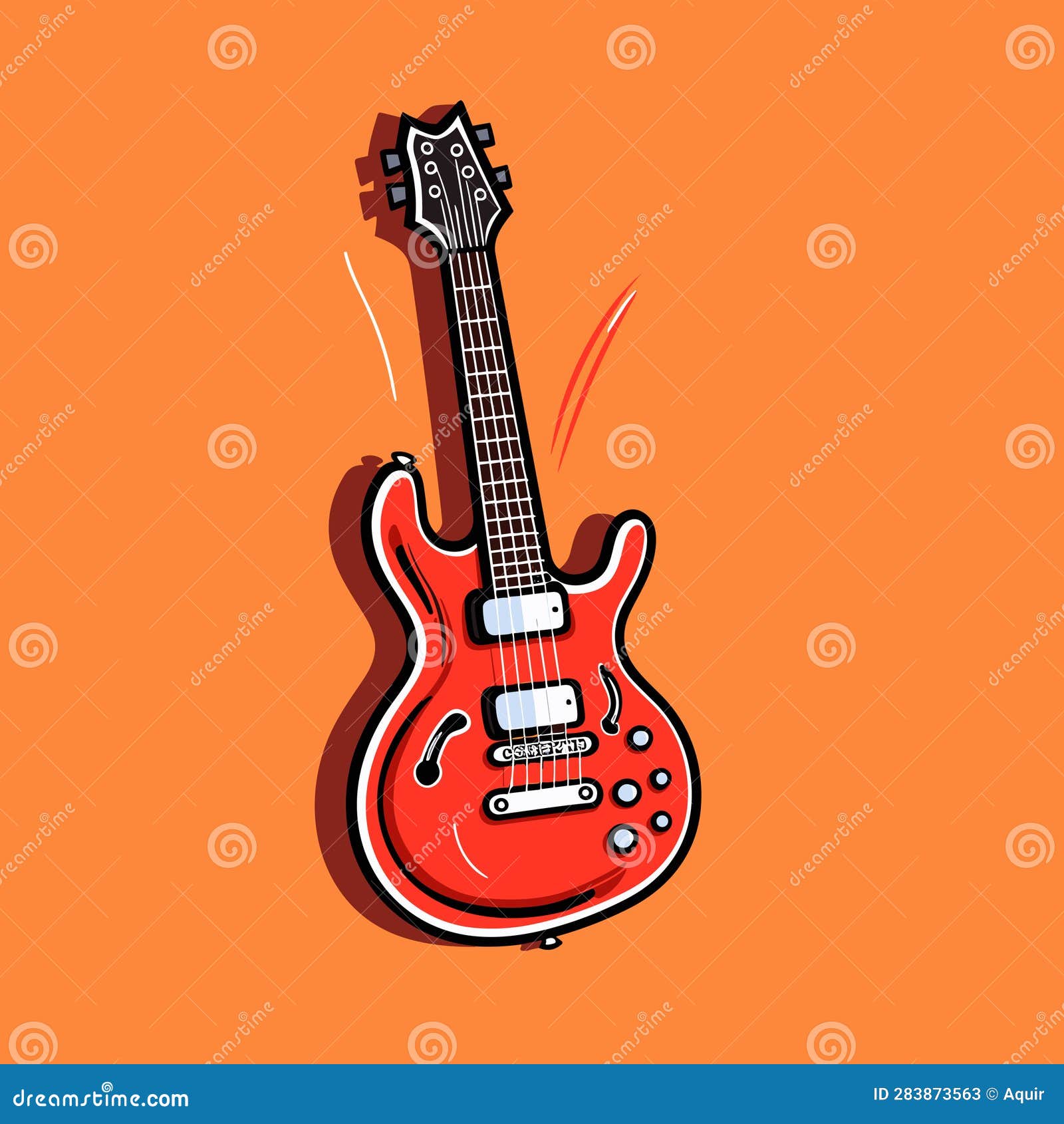 Electric Guitar Hand-drawn Comic Illustration. Electric Guitar. Vector ...