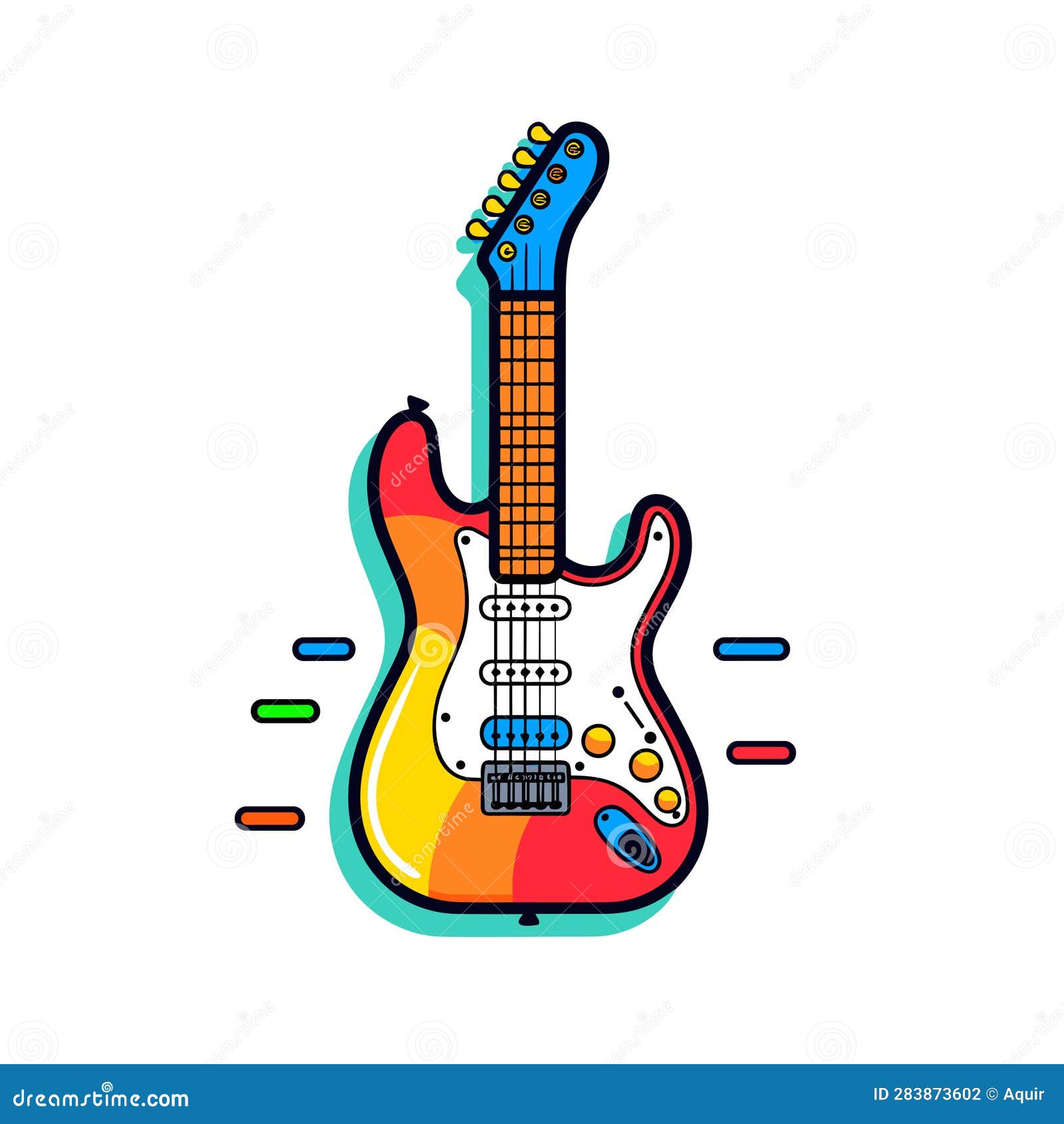 Electric Guitar Hand-drawn Comic Illustration. Electric Guitar. Vector ...