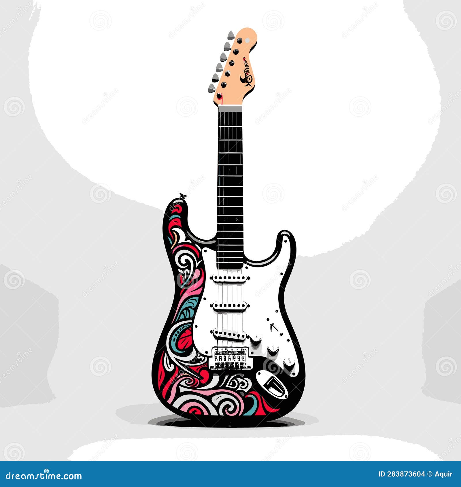 Electric Guitar Hand-drawn Comic Illustration. Electric Guitar. Vector ...