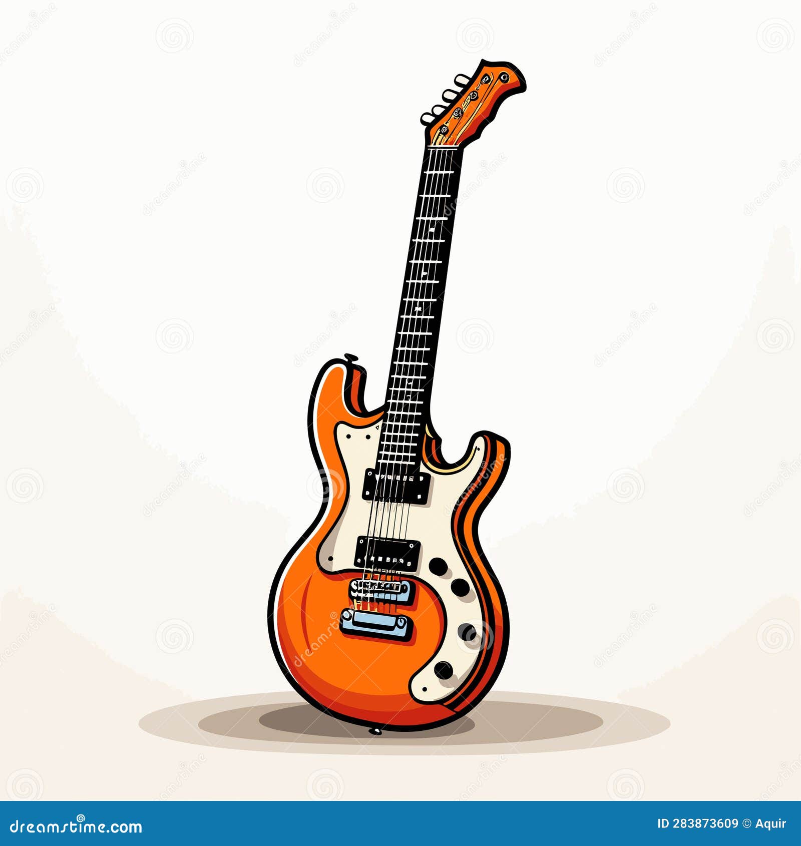 Electric Guitar Hand-drawn Comic Illustration. Electric Guitar. Vector Doodle Style Cartoon ...