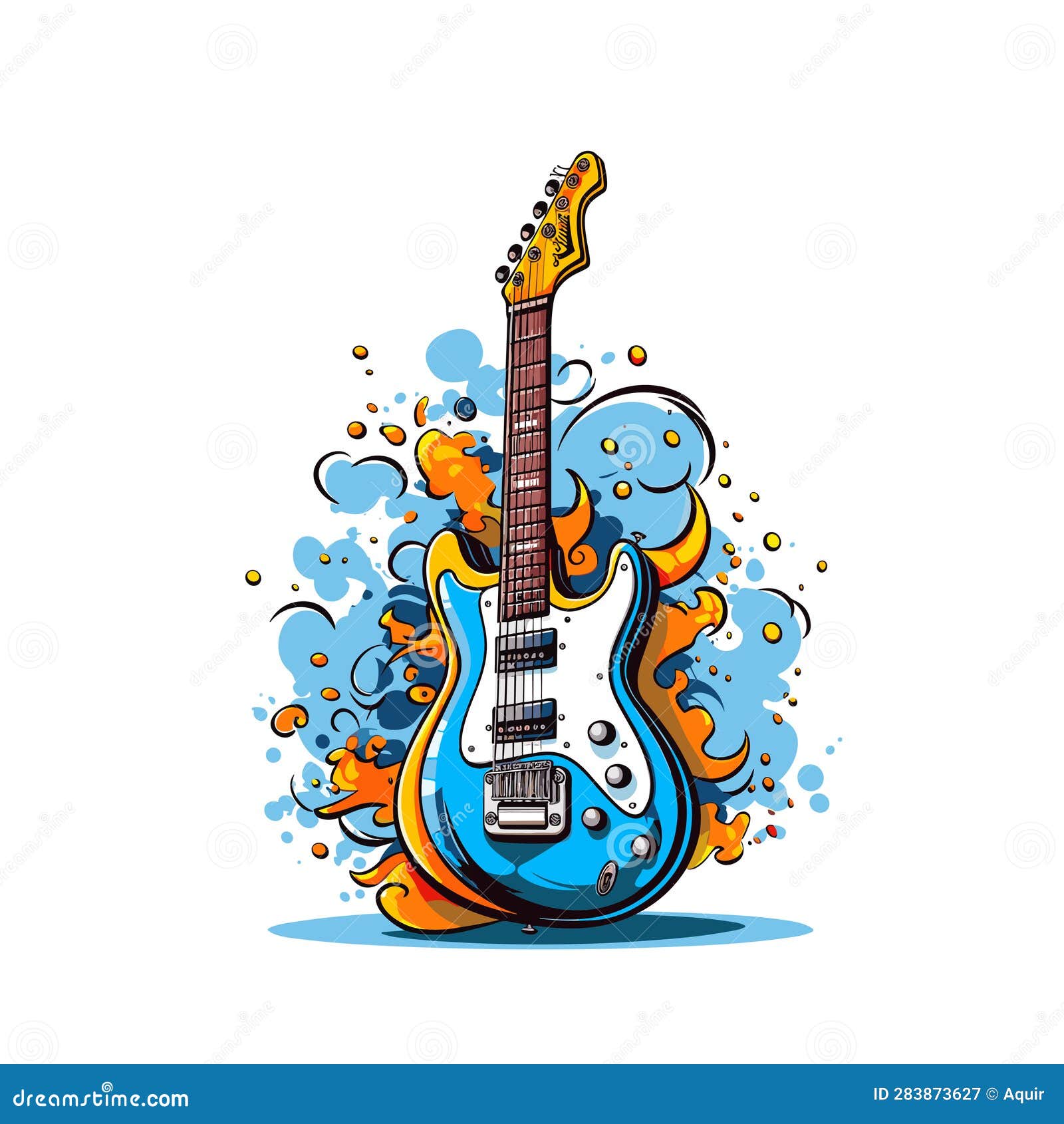 Electric Guitar Hand-drawn Comic Illustration. Electric Guitar. Vector ...