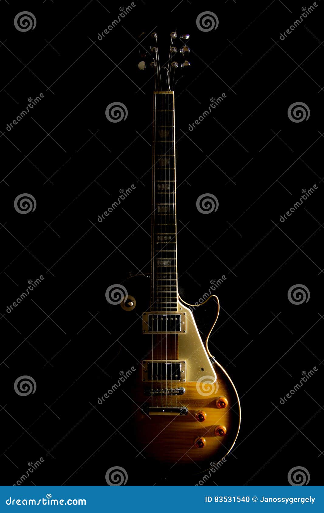 .Electric Guitar Isolated on a Black Background Stock Photo - Image of ...