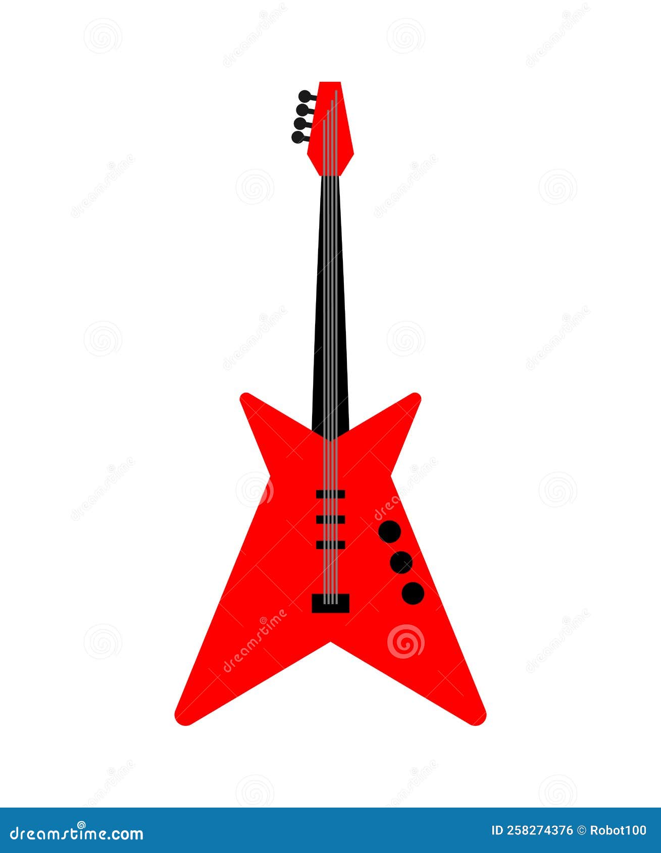 Electric Guitar Isolated. Rock Guitar Vector Illustration Stock Vector ...