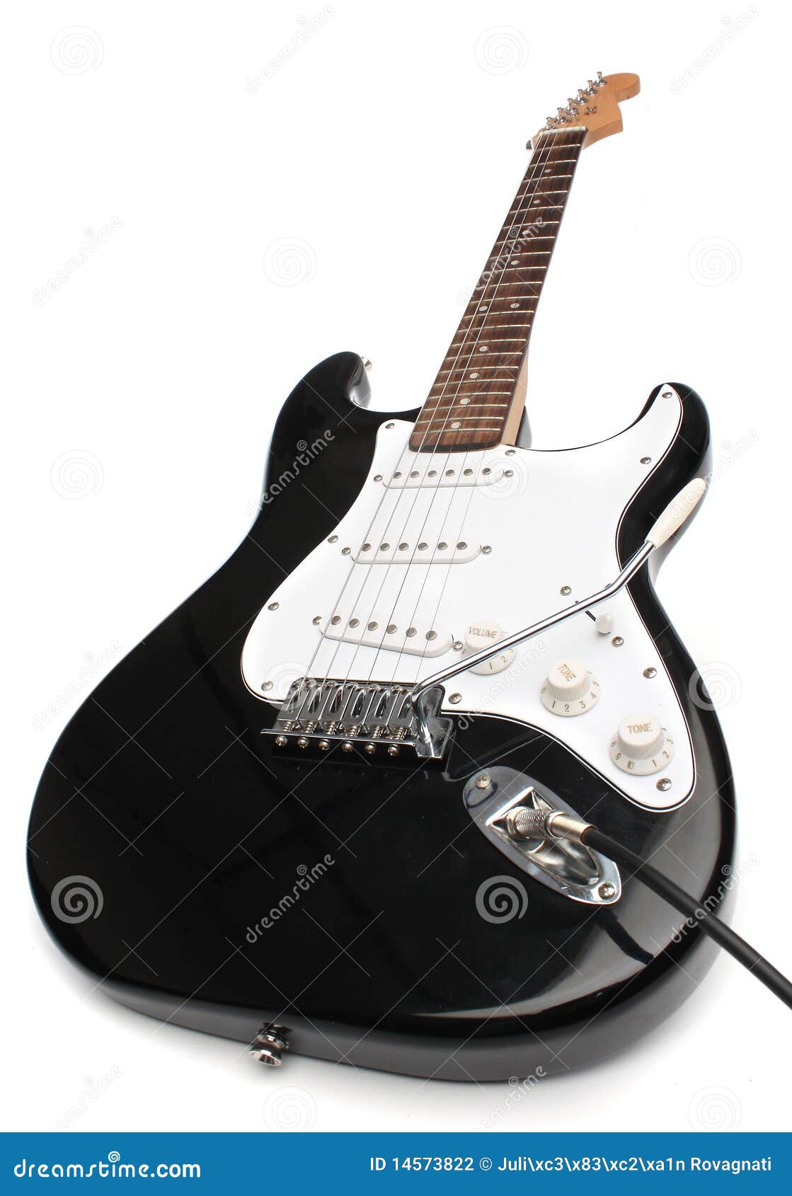 Electric Guitar Isolated on White Stock Photo - Image of string ...
