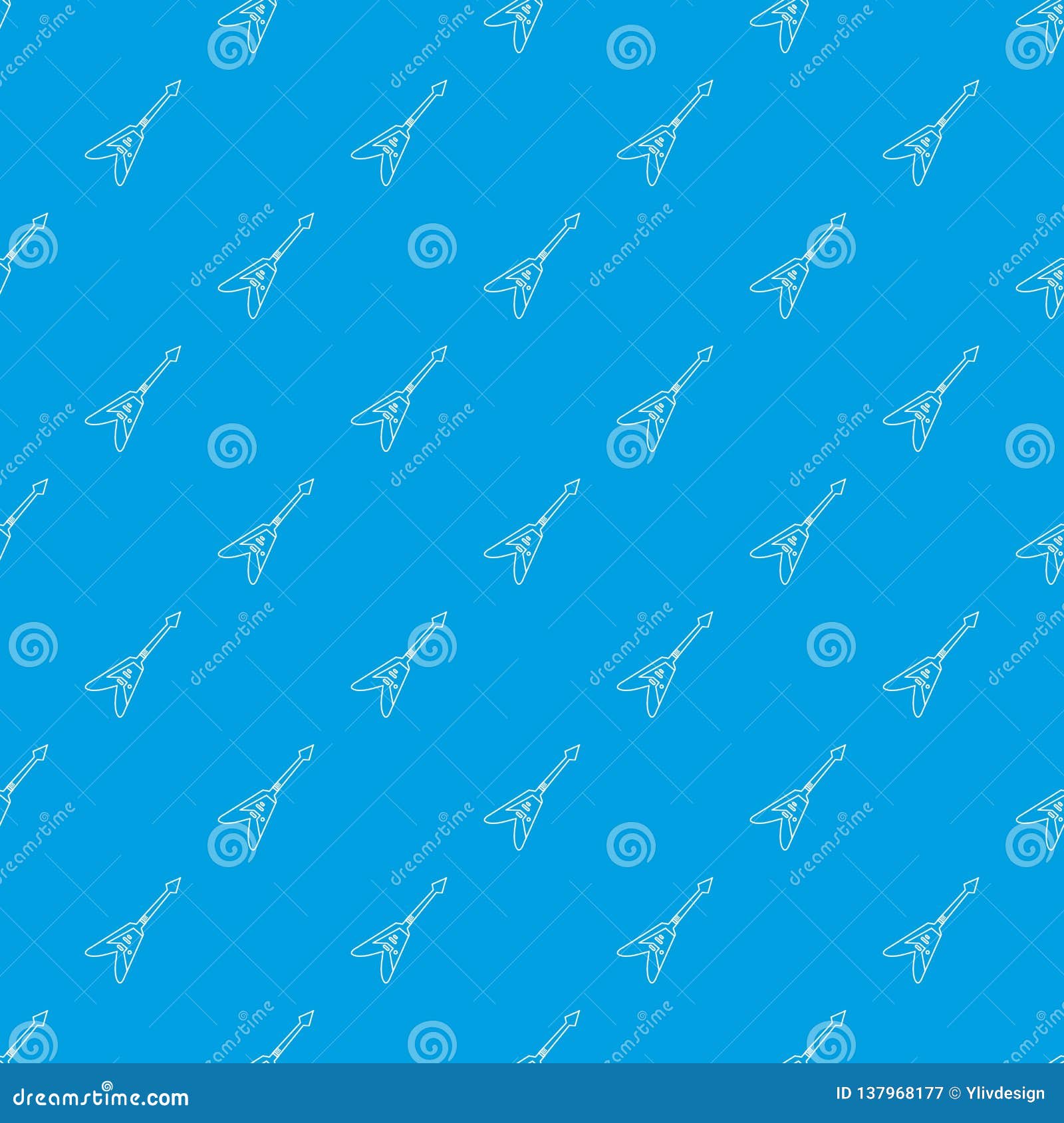 Electric Guitar Pattern Vector Seamless Blue Stock Vector ...