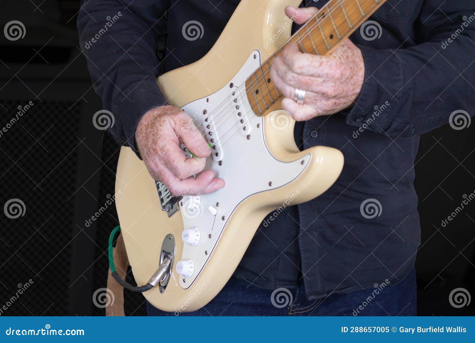 Electric Guitar Playing Close Up Stock Image - Image of green, acoustic ...