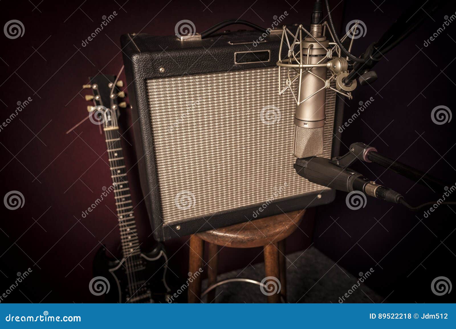 Electric Guitar Recording Studio Set Up Stock Photo - Image of stills ...