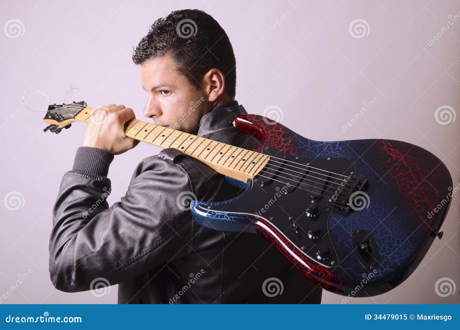 Electric guitar and rocker stock image. Image of adult - 34479015