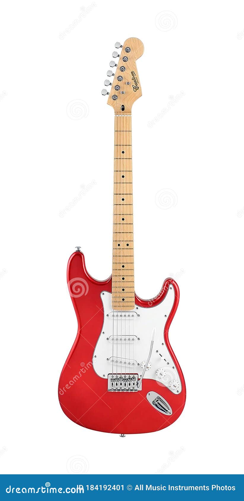 Red Electric Guitar Music Instrument Isolated on White Background Stock ...