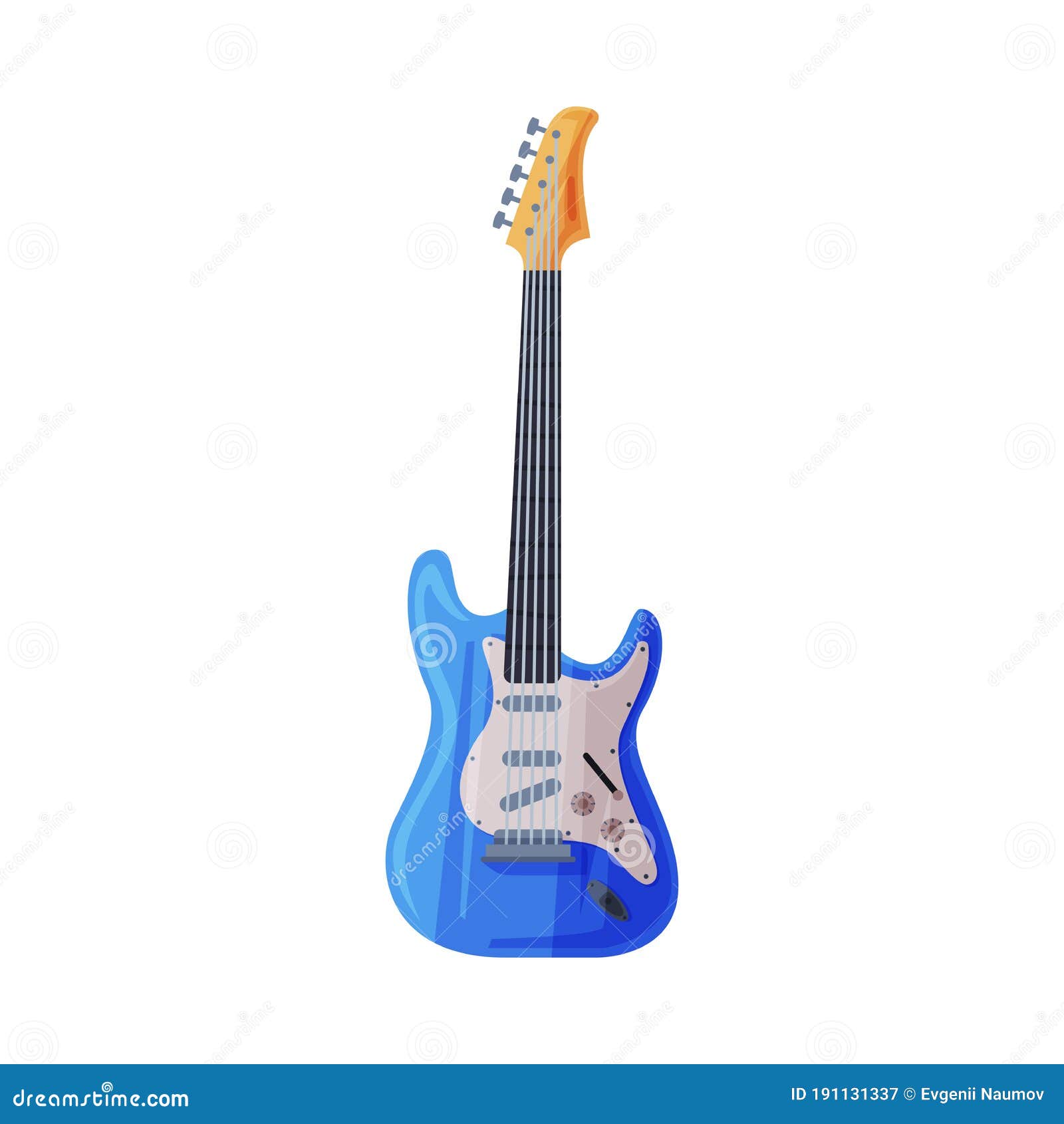 Electric Guitar String Musical Instrument Flat Style Vector ...
