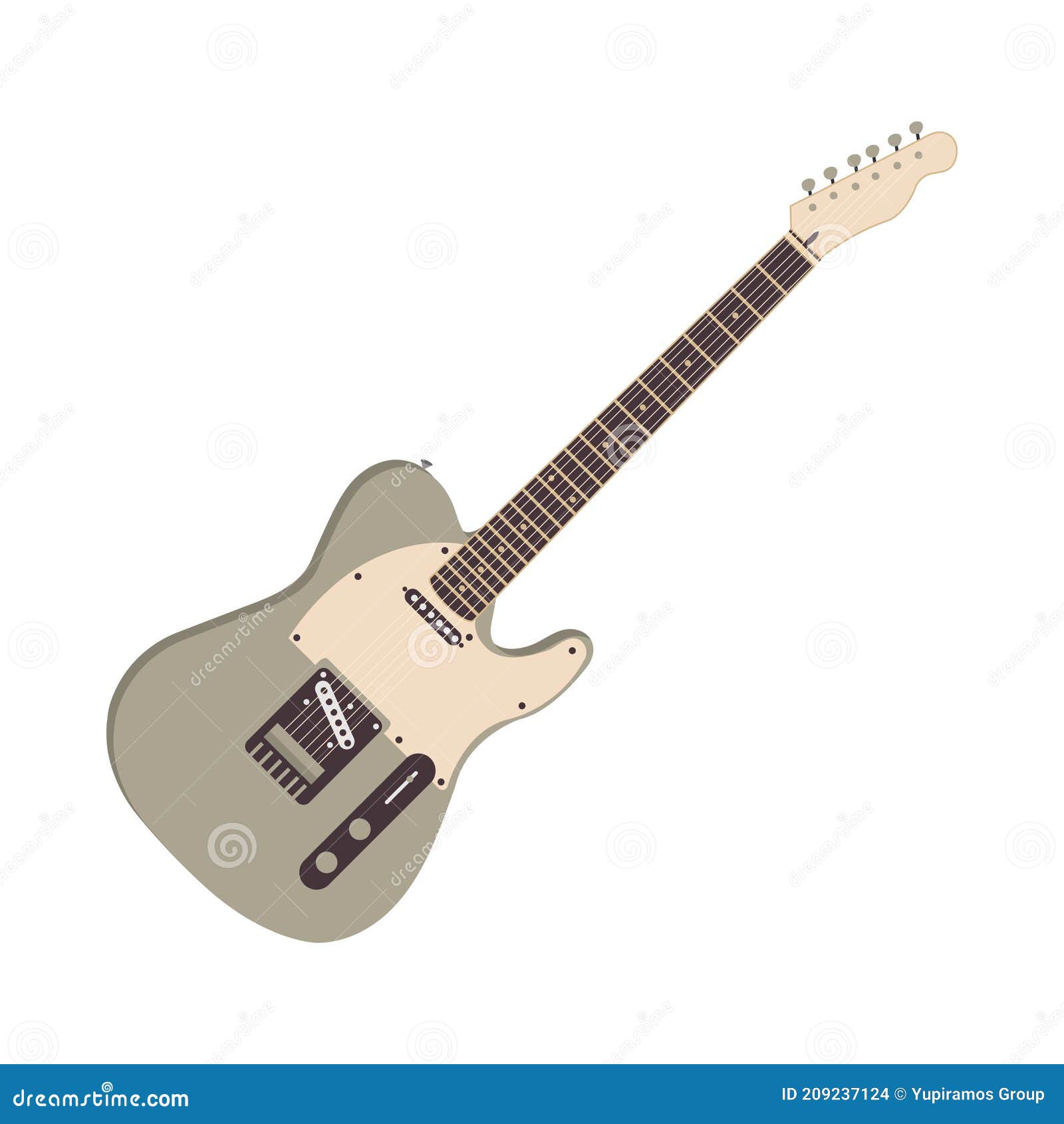 Electric Guitar String Musical Instrument Object Stock Vector ...