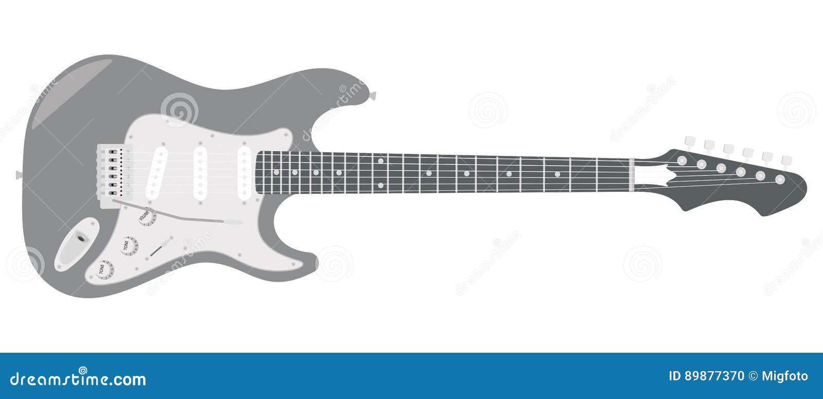 An Electric Guitar with Strings. Stock Vector - Illustration of band ...