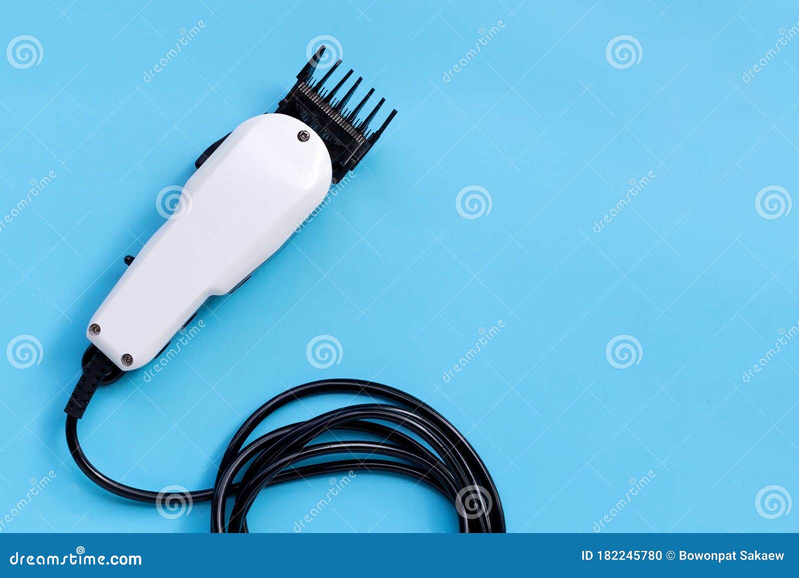 Electric Hair Clipper on Blue Background Stock Photo - Image of machine ...