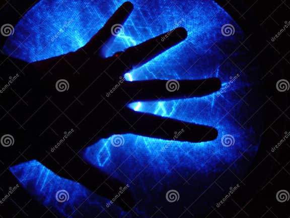Electric hand stock image. Image of blue, experiment, connection - 10397