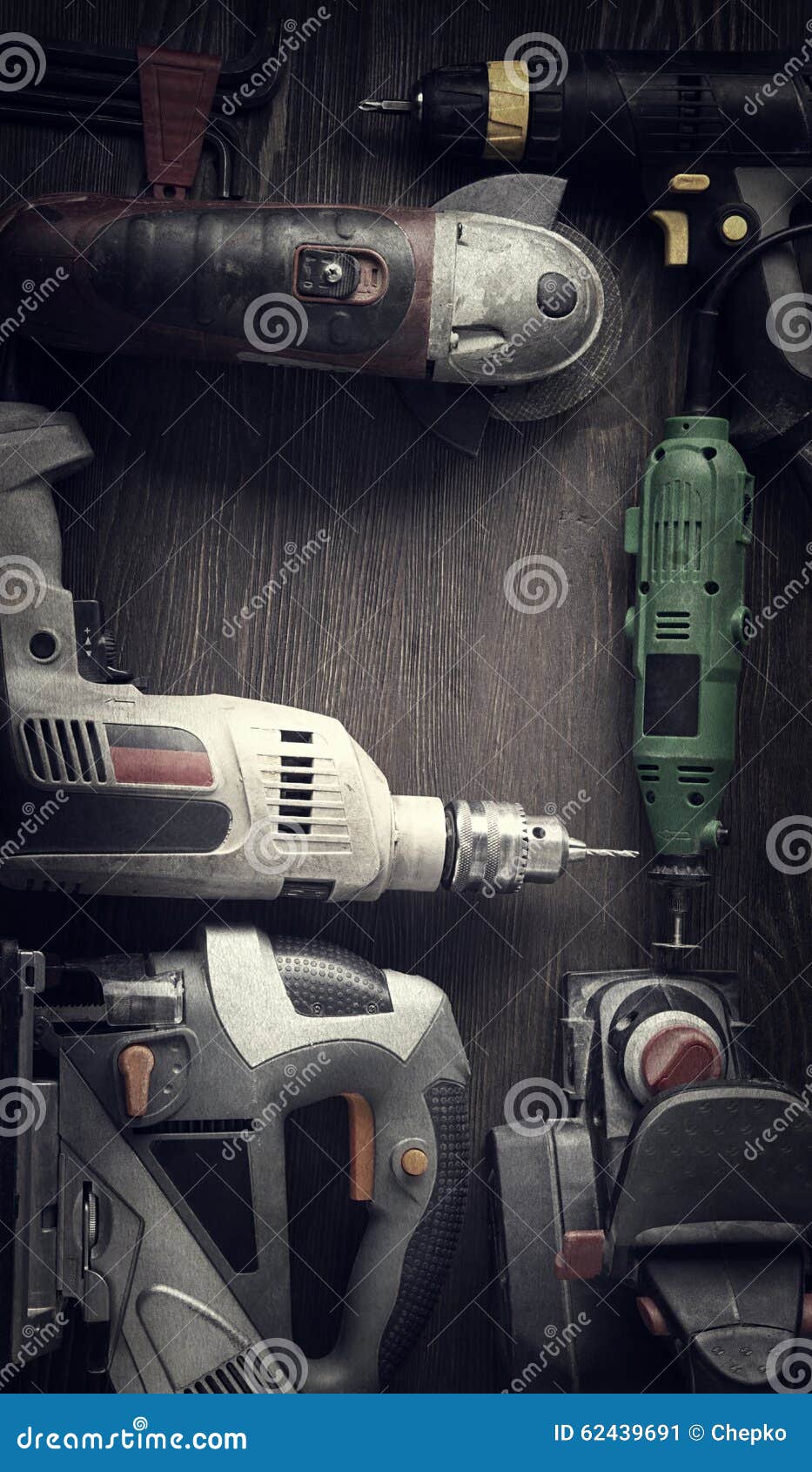 Electric hand tools stock image. Image of cable, electrician - 62439691