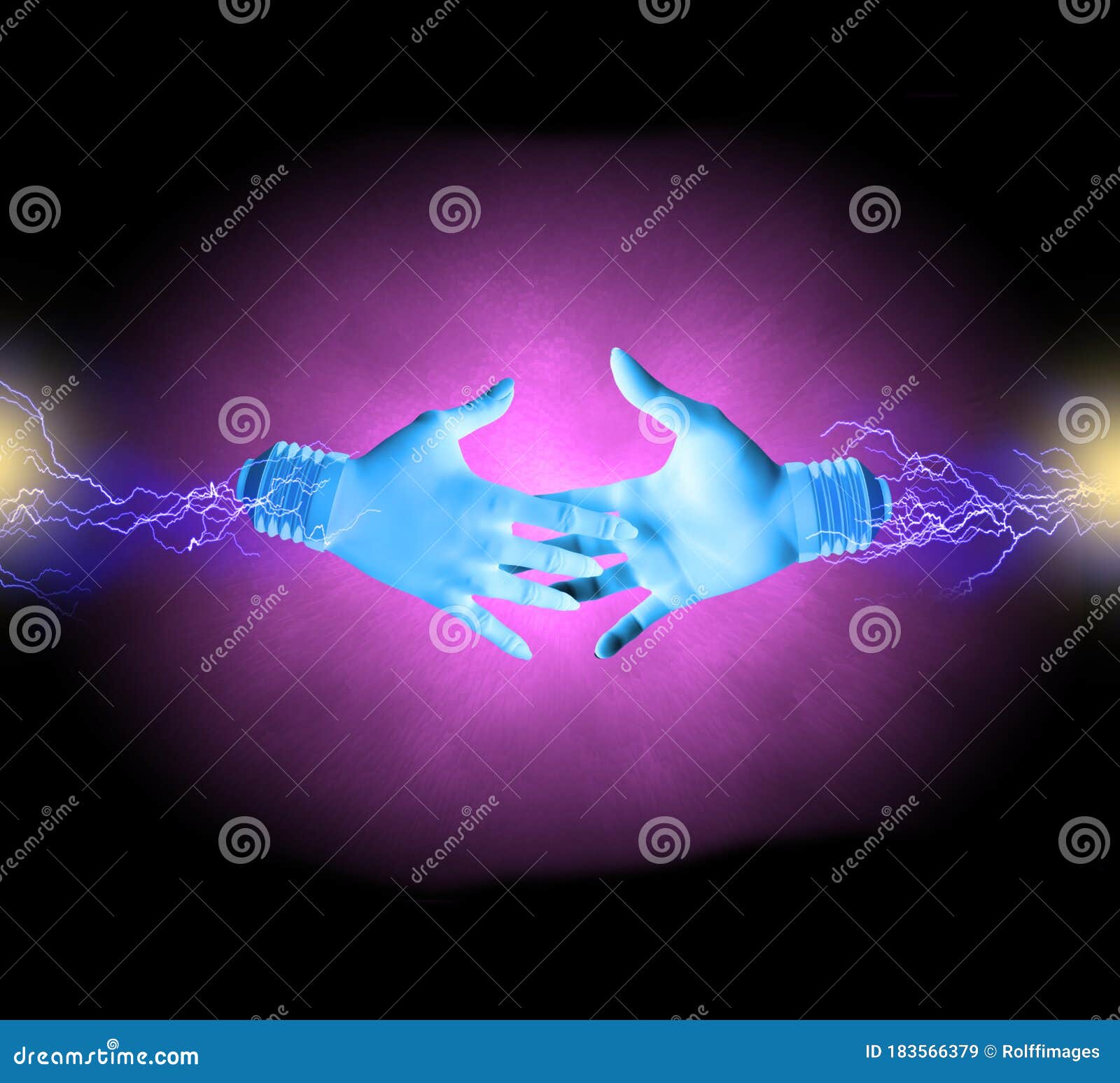 Electric handshake stock illustration. Illustration of bulb - 183566379